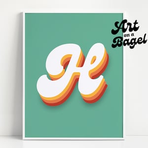 Letter H Wall Art Printable, Kids Room Letters, Initial Signs for ...