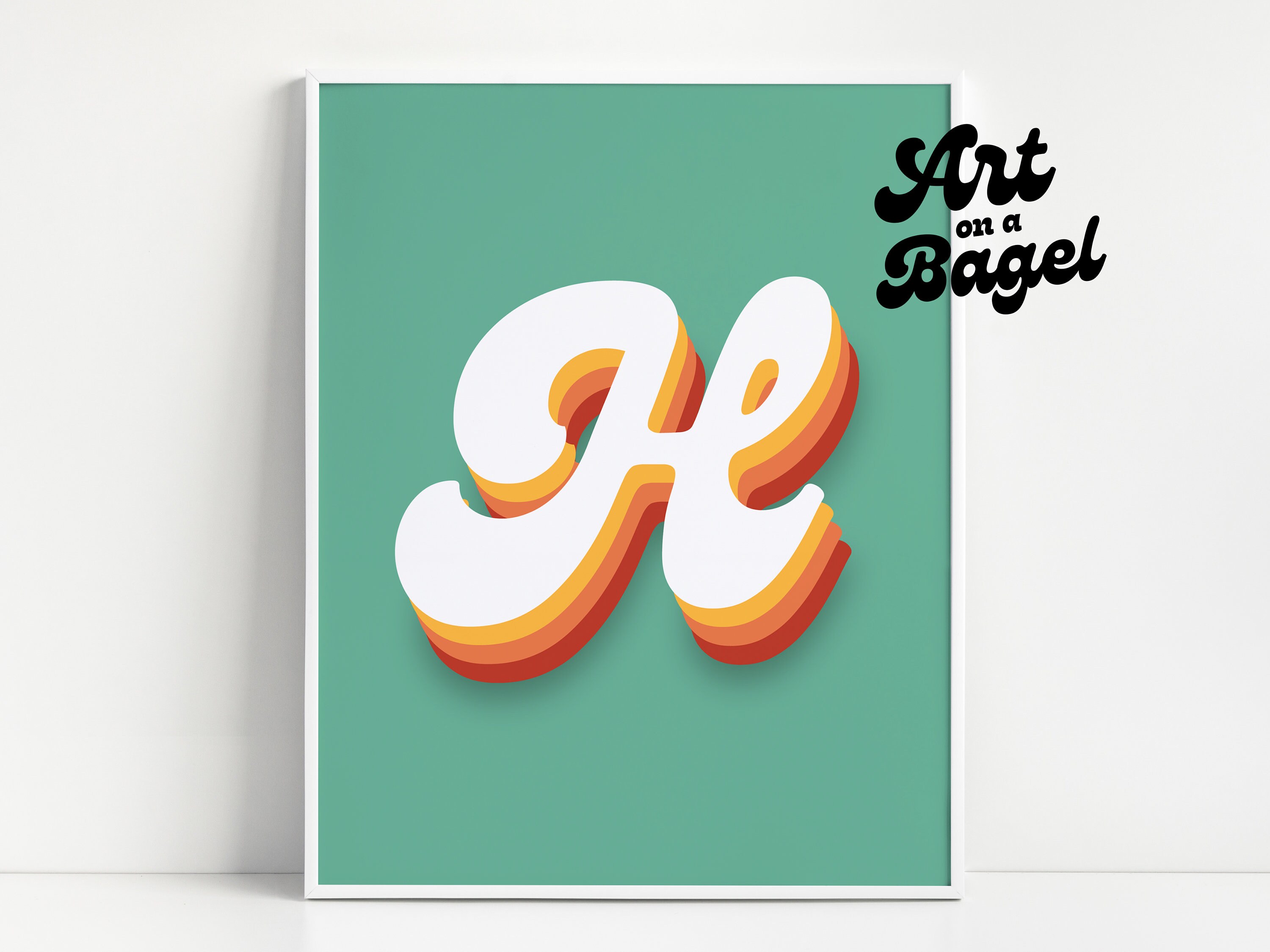 Letter H Wall Art Printable, Kids Room Letters, Initial Signs for ...