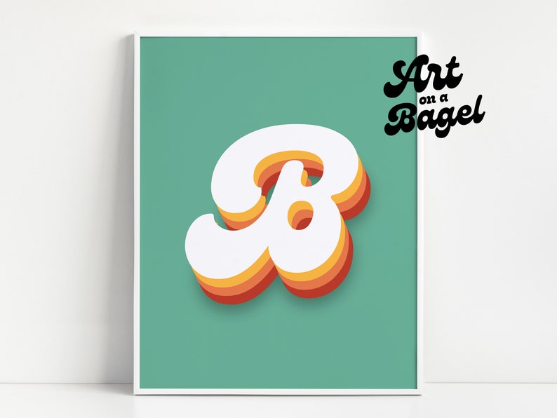 Letter B Wall Art Printable Kids Room Letters Initial Signs - Etsy