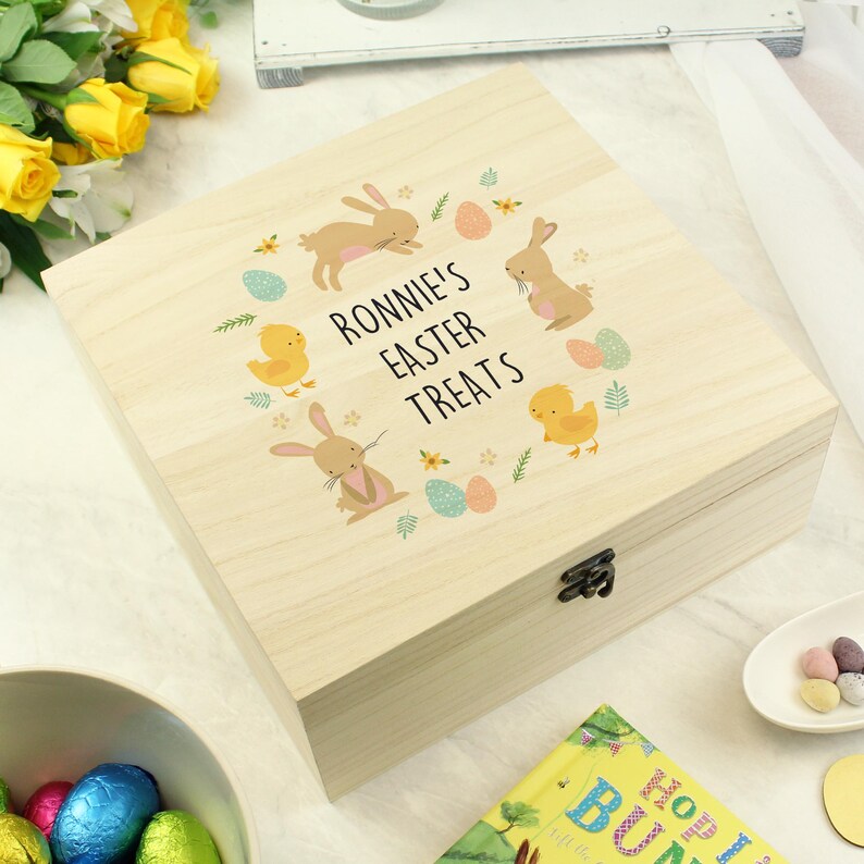 Personalised Easter Bunny Treat Box, Kids Wooden Keepsake Gift - Etsy UK