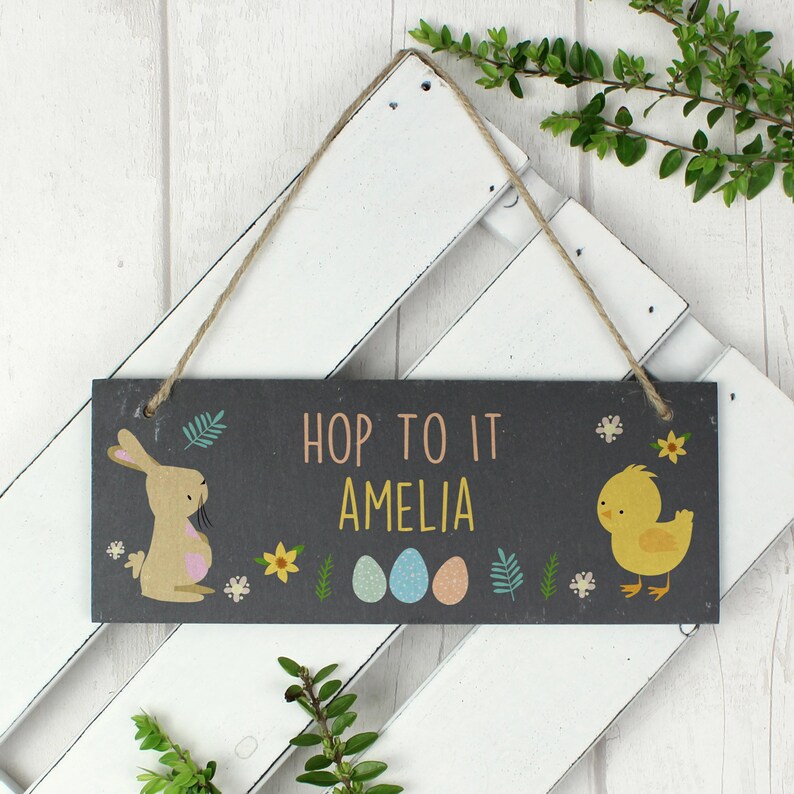 Personalised Easter Egg Hunt Slate Sign, Custom Garden Decoration - Etsy UK