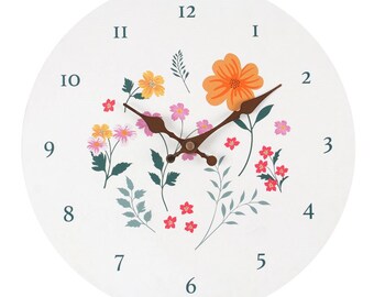 Floral Wall Clock | Etsy