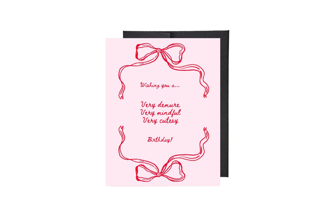 Demure Birthday Card Very Mindful Very Cutesy Viral Funny Birthday Card ...
