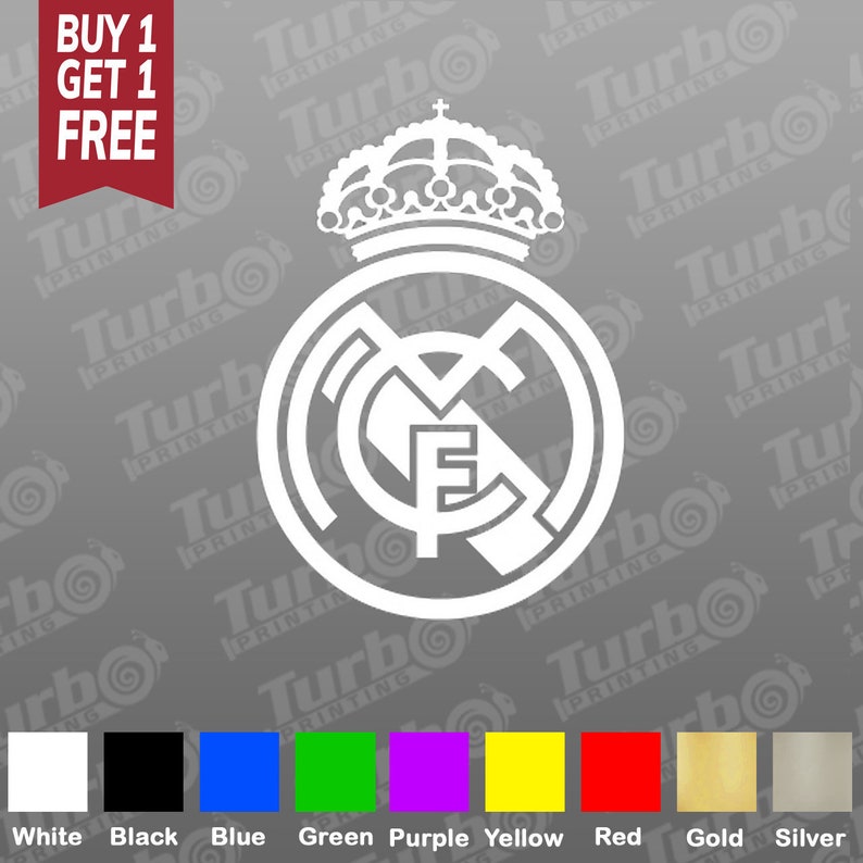 2x Real Madrid Logo Sticker Vinyl Decal Wall Decor Car Window Decal - Etsy