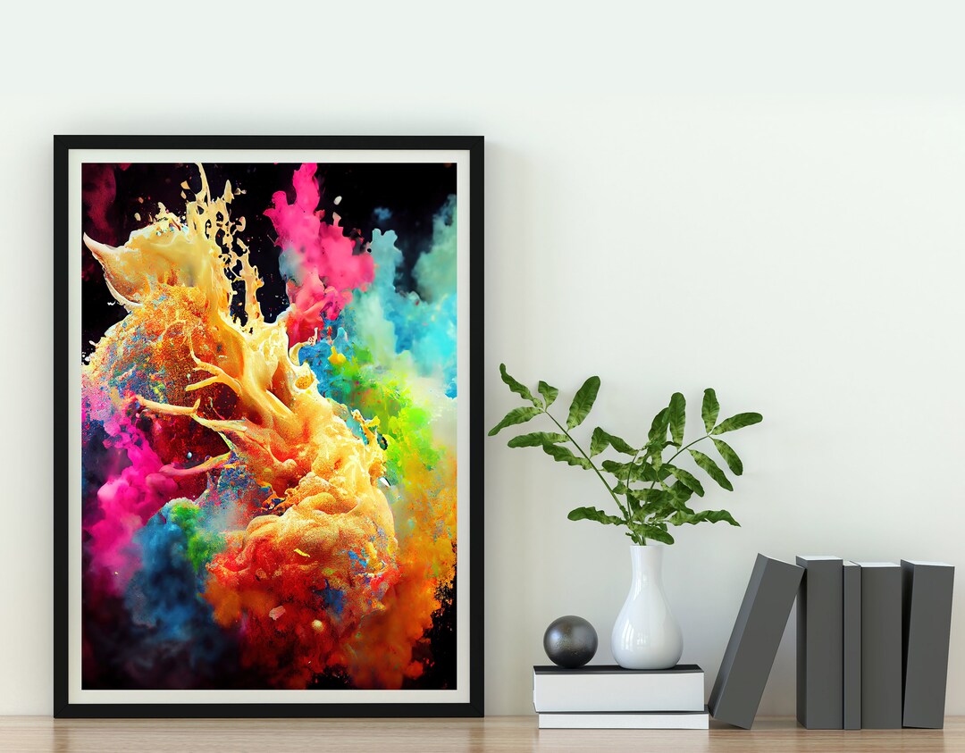 Color Splash Framed Wall Art for Wall Decor Luxurious - Etsy