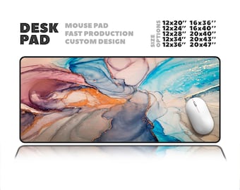 Marble Desk Mat Marble Texture White Pattern Desk Pad Large - Etsy