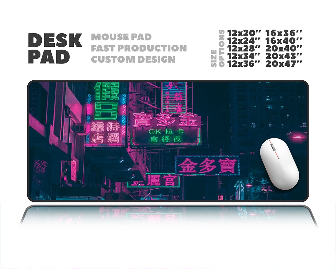Tokyo Desk Pad Neo Noir Tokyo Mouse Pads Large Mouse Pad - Etsy
