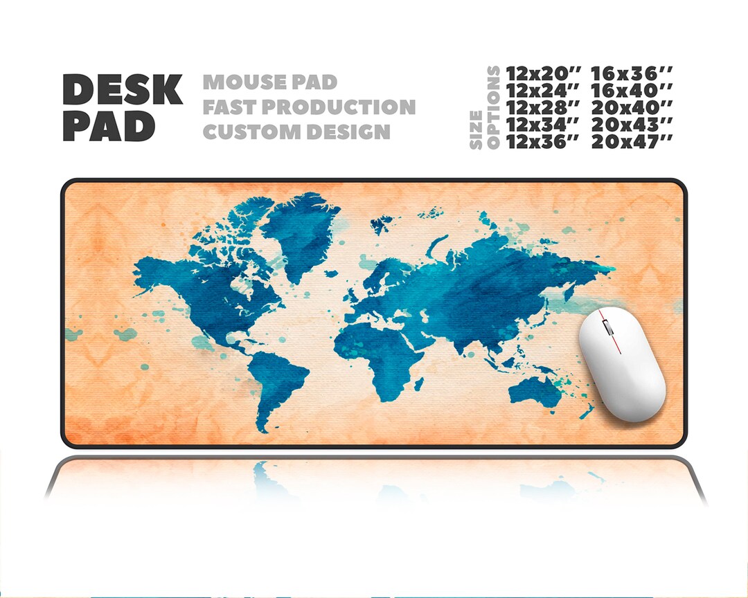 Colorful World HD Map Desk Mat World Map Desk Pad World Map - Etsy Norway