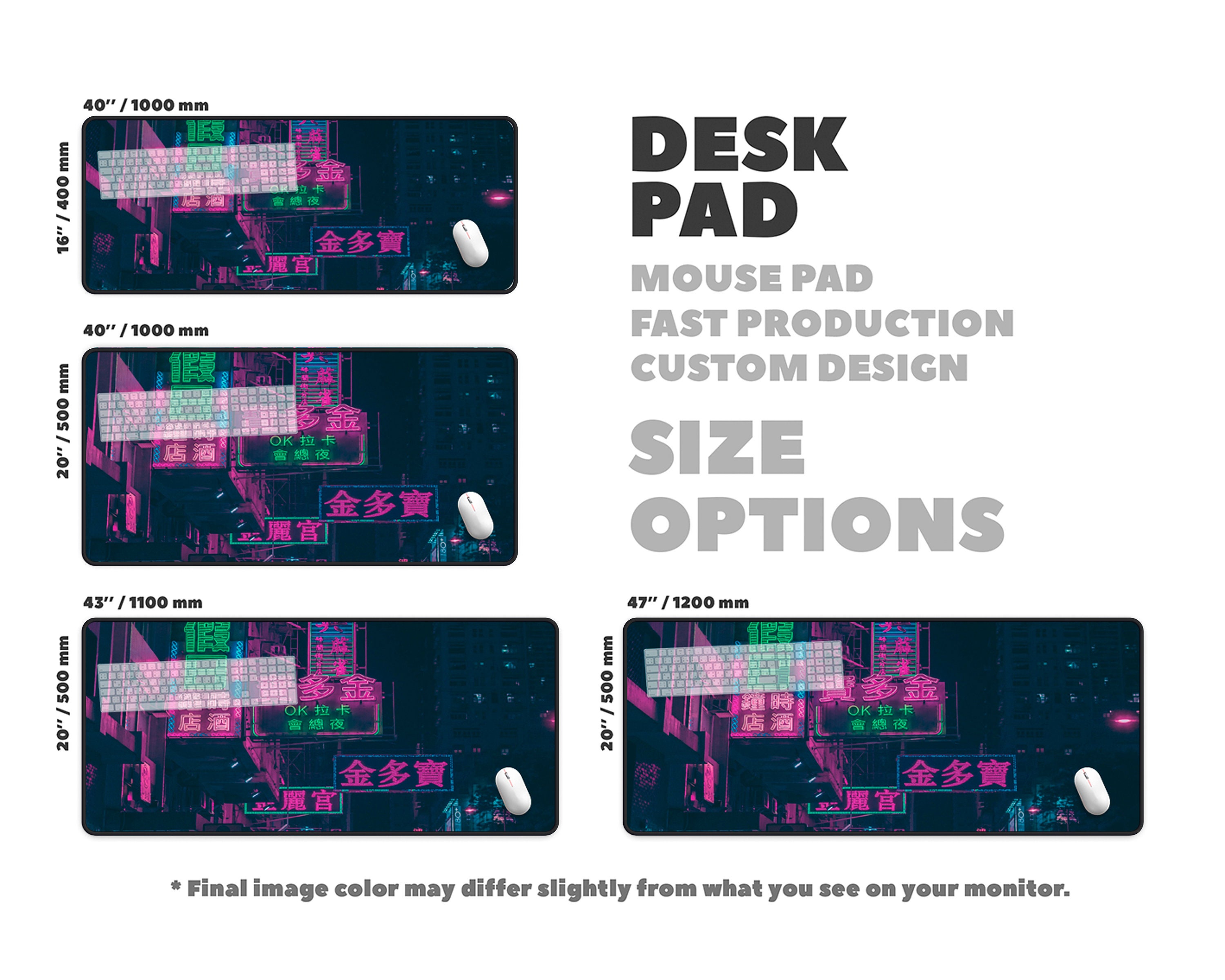 Tokyo Desk Pad Neo Noir Tokyo Mouse Pads Large Mouse Pad | Etsy