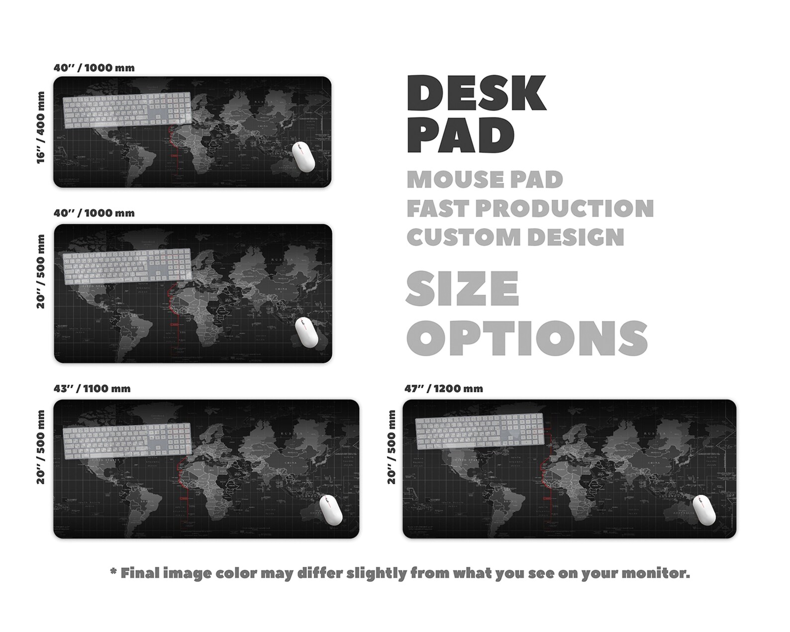 Minimalistic World Map Desk Mat World Map Desk Pad World Map | Etsy