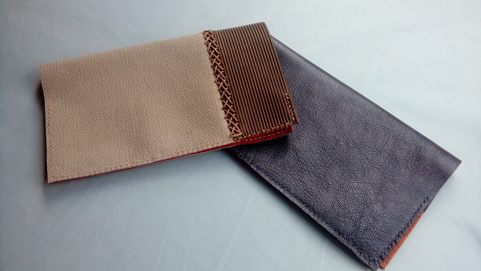 Porte chéquier format portefeuille en cuir | Etsy