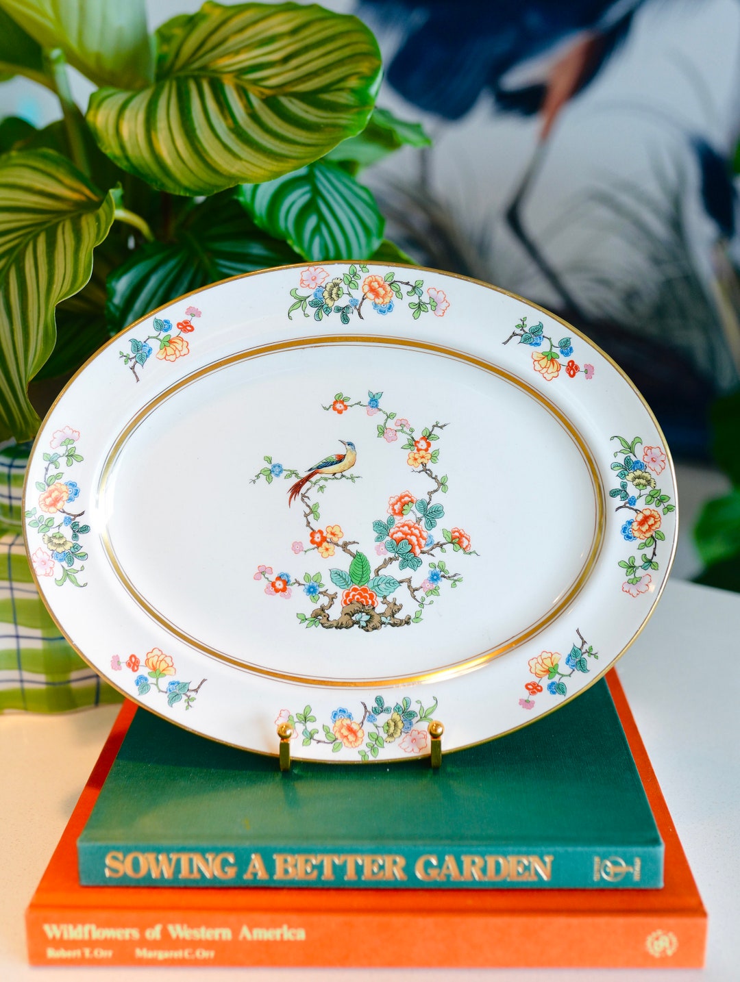 Vintage Johnson Brothers England Patel Bird Floral Platter | Grand ...