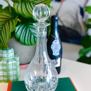 Vintage Block Crystal Glass Decanter - Etsy