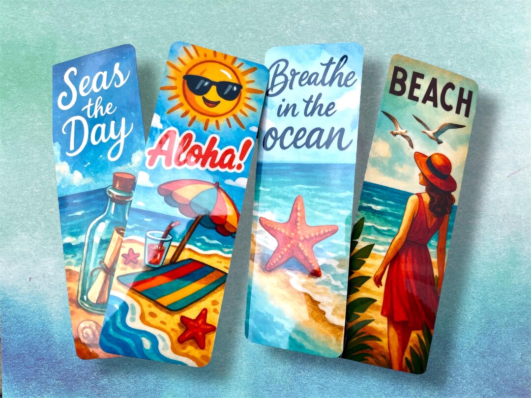 Vintage Beach Themed Bookmarks - Etsy