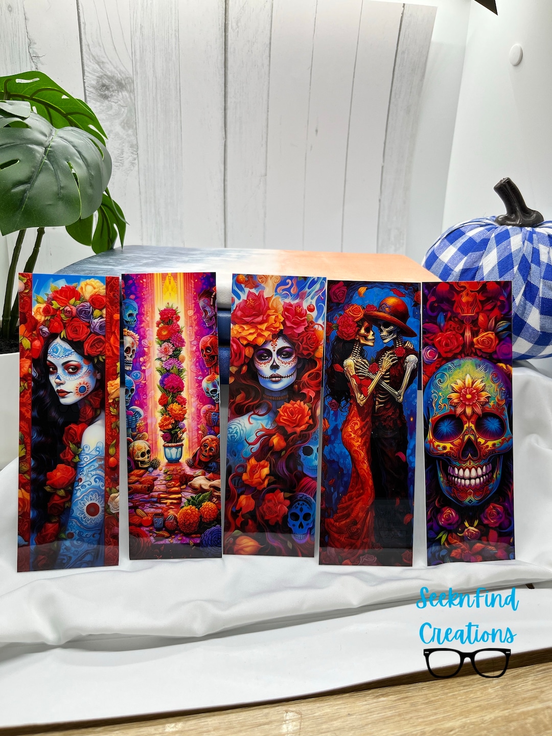 Dia De Los Muertos Bookmarks, Sugar Skull, Bookmarks, Laminated ...