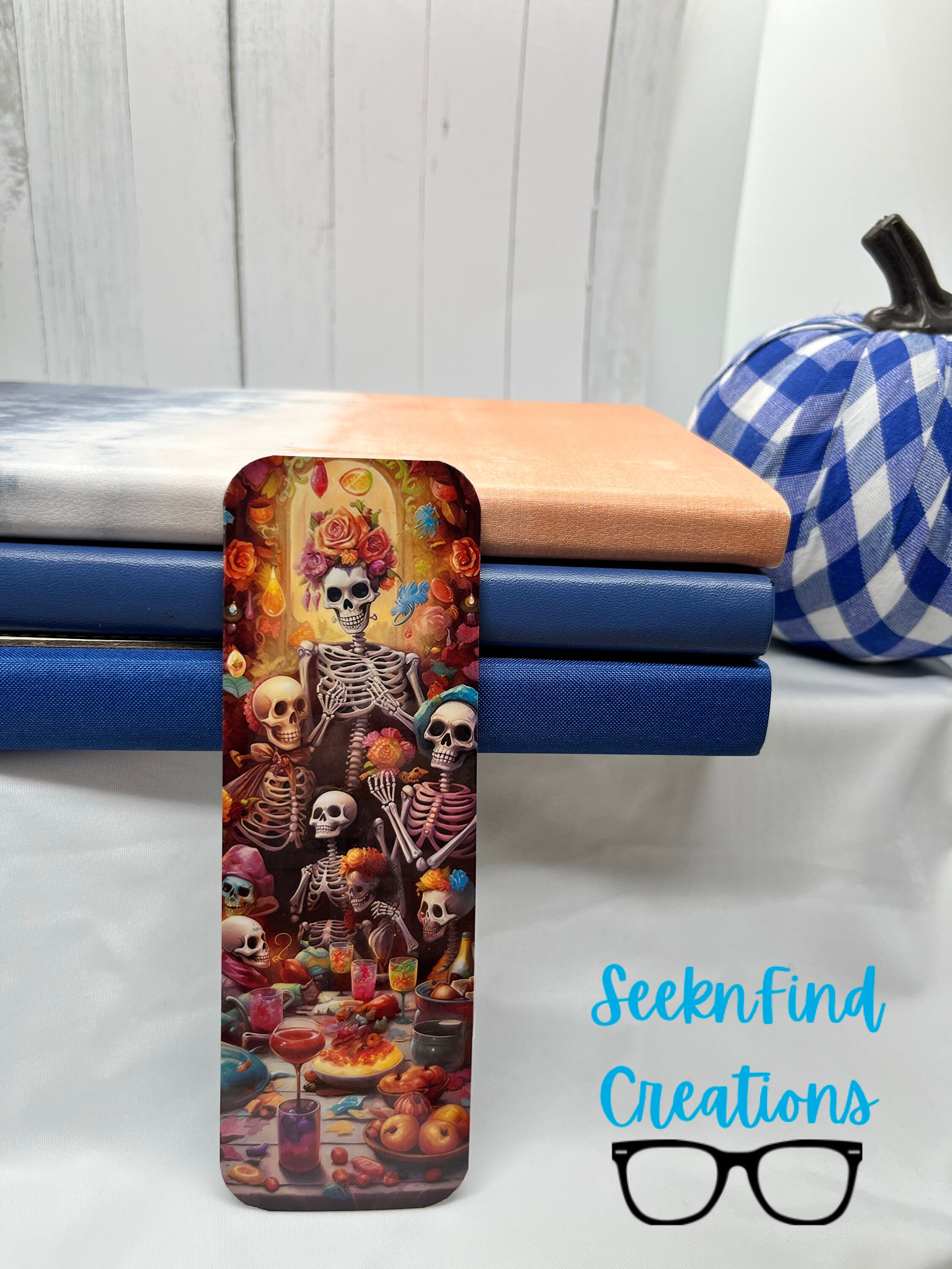 Dia De Los Muertos Bookmark: Sugar Skull Laminated Bookmark - Etsy