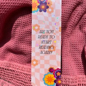 Retro Themed Bookmarks Retro Flower Bookmarks Bookmark Set Sparkly ...