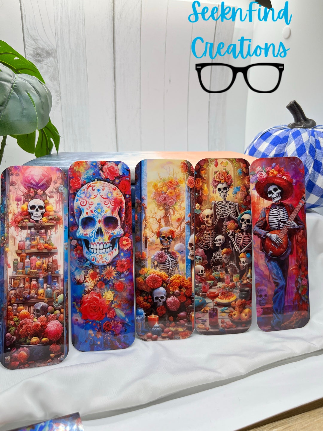 Dia De Los Muertos Bookmarks, Sugar Skull, Bookmarks, Laminated ...