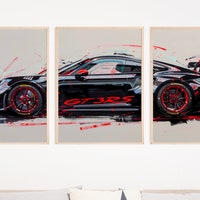 Set of 3 Porsche GT3 RS Posters – Supercar Wall Art & Racing Car Decor ...