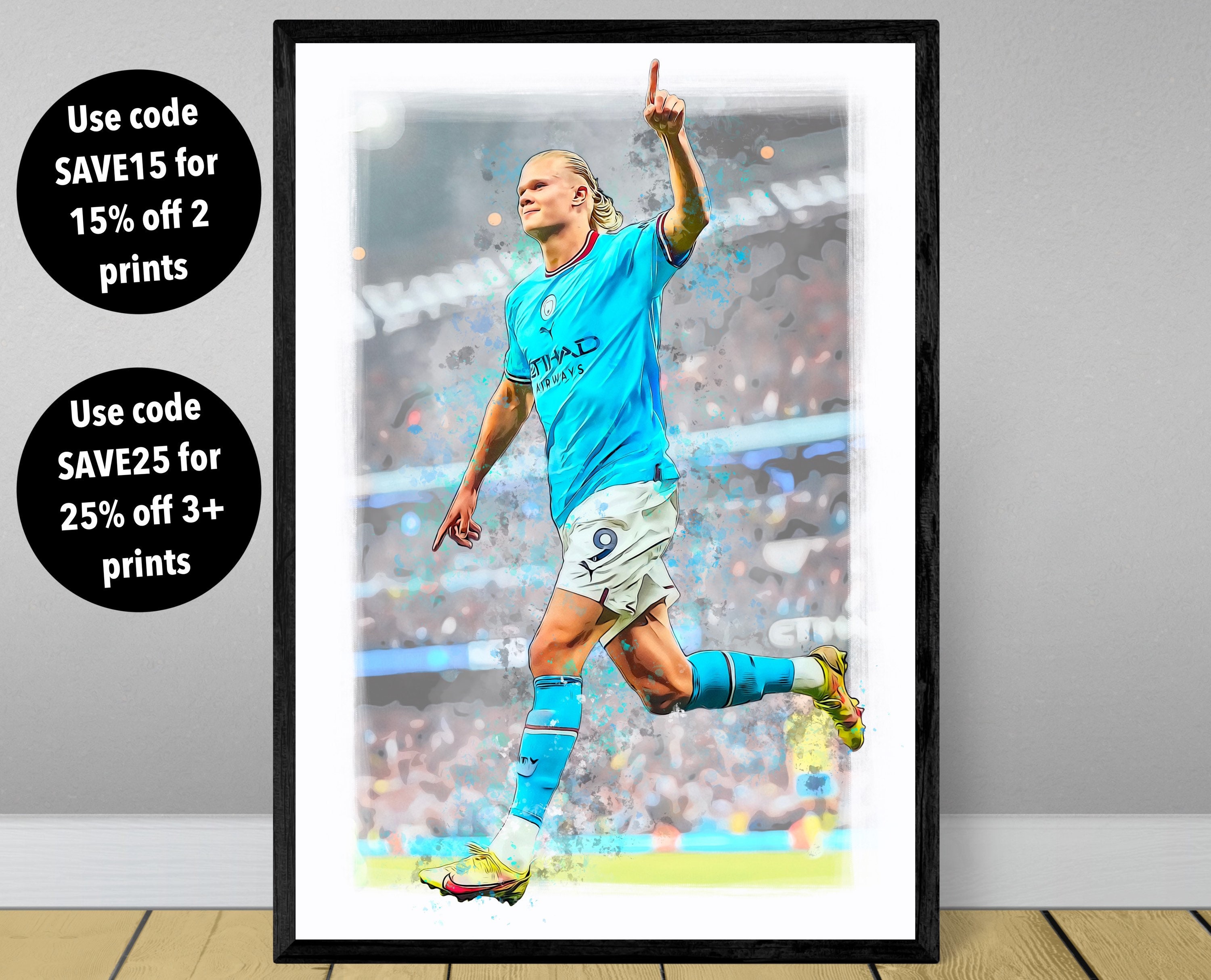 Erling Haaland Manchester City Poster, Haaland Poster, Manchester City ...
