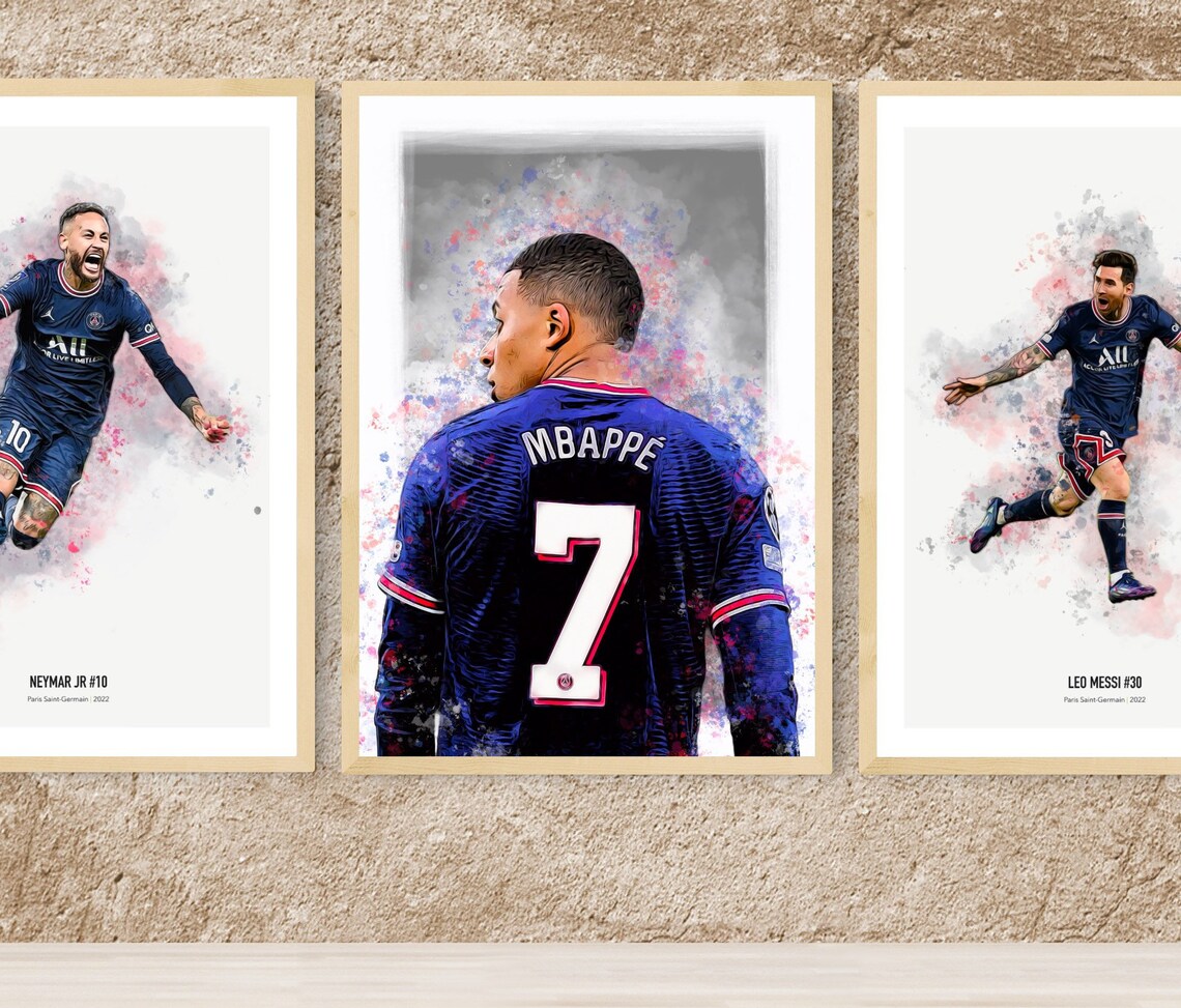 Mbappe PSG Poster Mbappe Poster Mbappe Print Paris Saint - Etsy UK