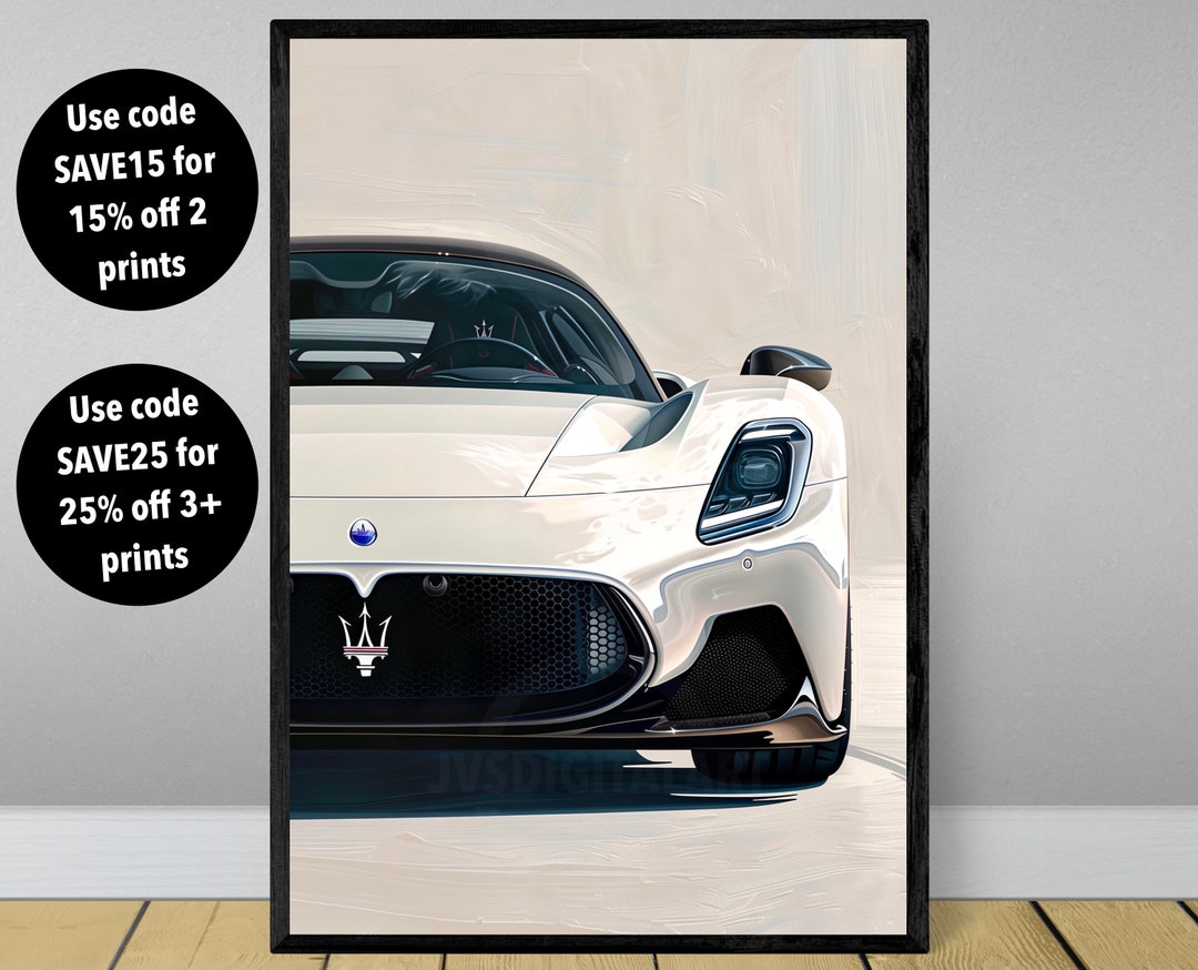 Maserati MC20 Poster Print, Maserati Poster, Maserati Print, Car Poster ...