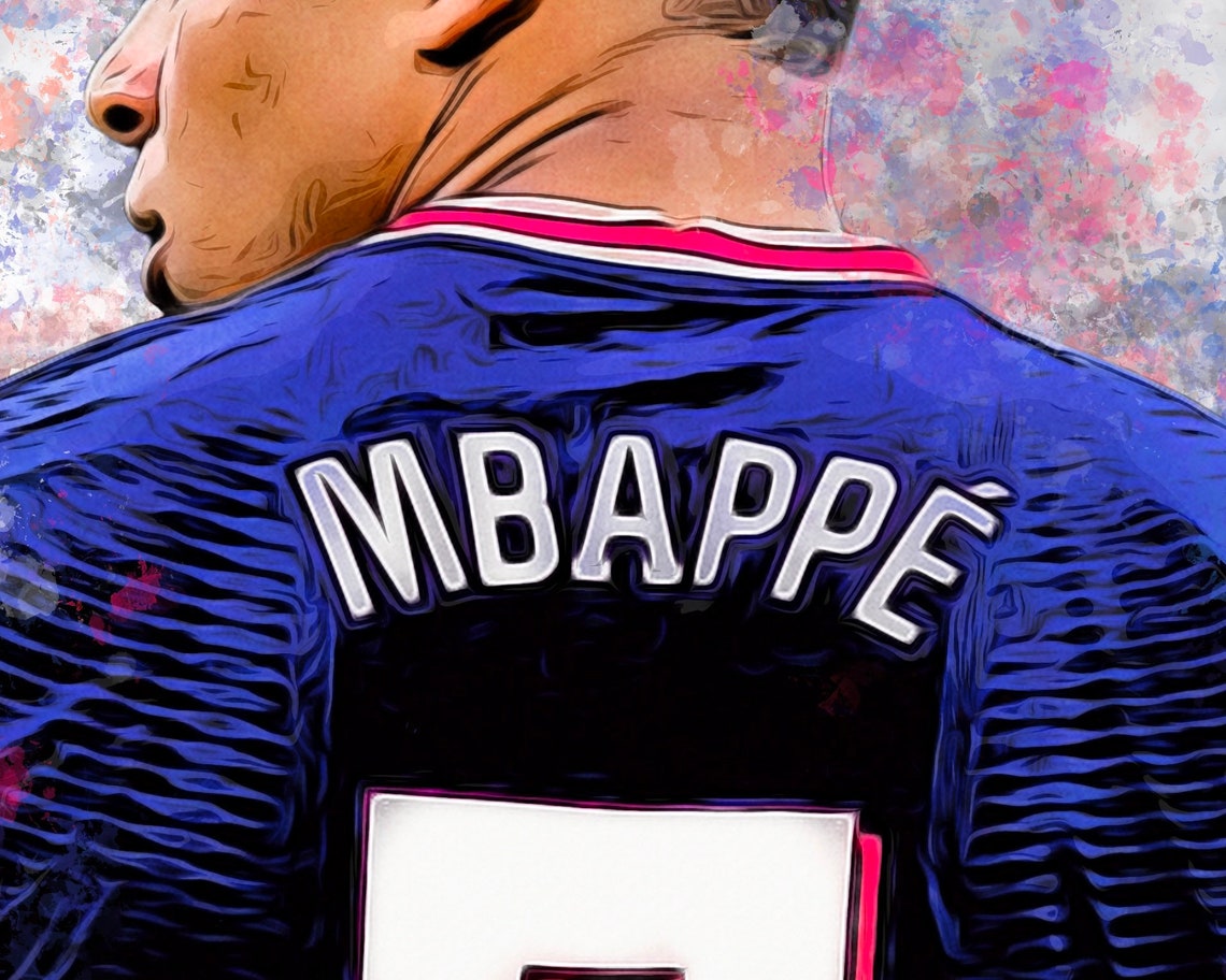 Mbappe PSG Poster Mbappe Poster Mbappe Print Paris Saint - Etsy UK