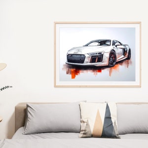 Audi R8 Poster Print, Audi R8 Poster, Audi R8 Print, Car Poster ...