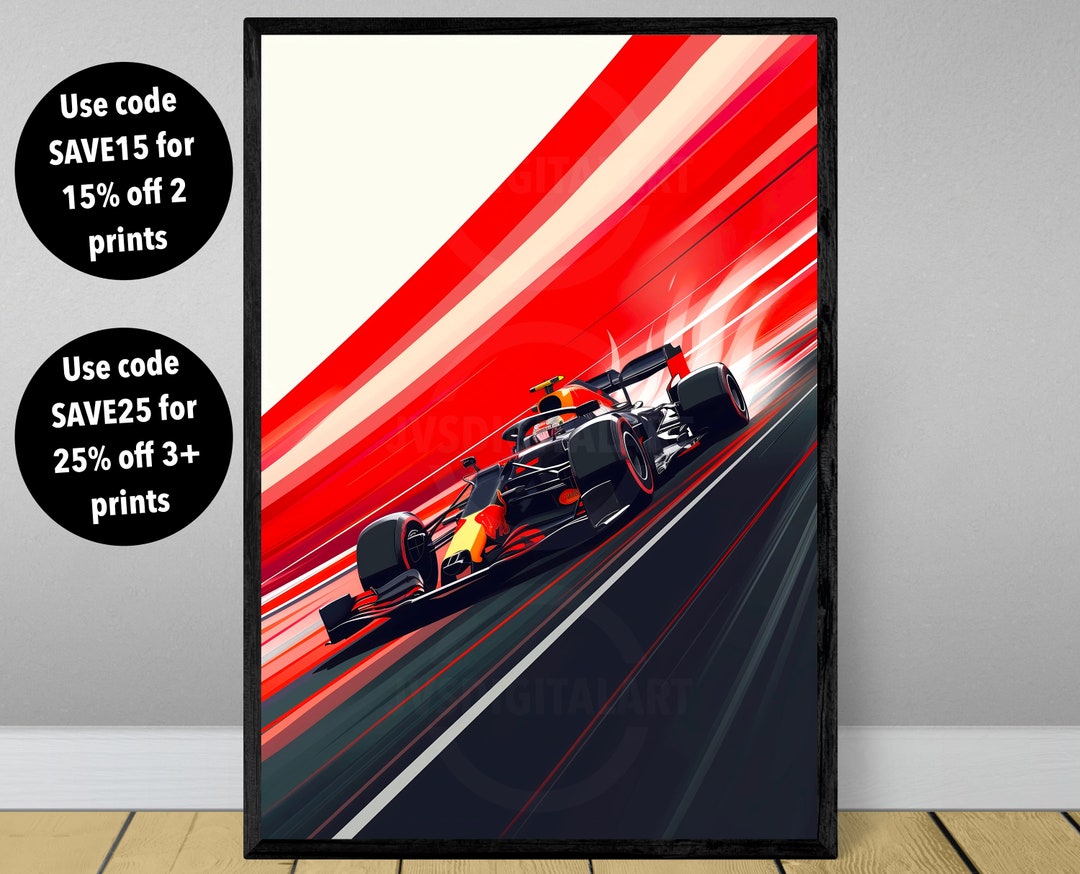 Red Bull RB16B Championship F1 Poster Print, Formula 1 Poster ...