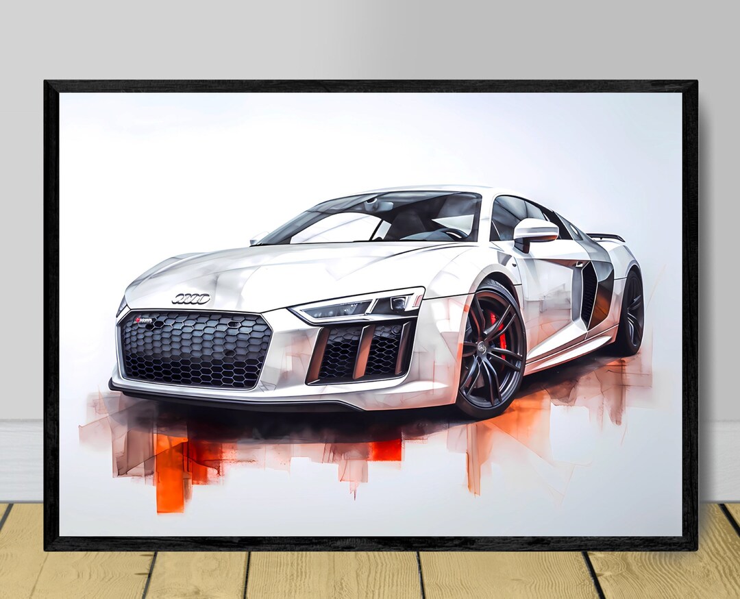 Audi R8 Poster Print, Audi R8 Poster, Audi R8 Print, Car Poster ...
