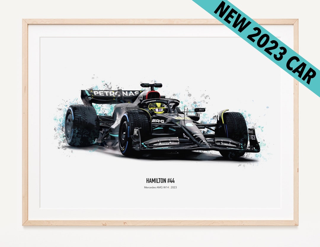 2023 Hamilton Mercedes F1 W14 Art Poster Print, Formula 1 Poster, Lewis ...