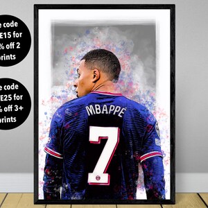Mbappe PSG Poster Mbappe Poster Mbappe Print Paris Saint - Etsy UK