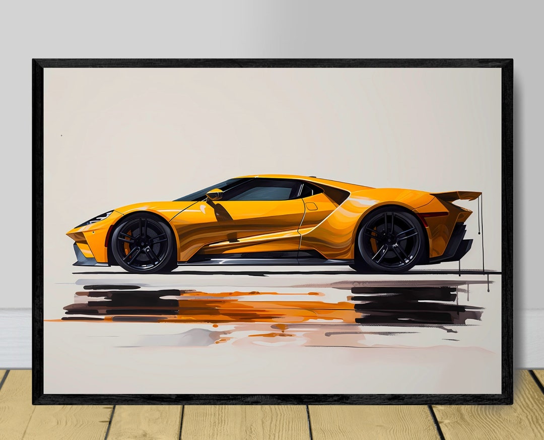 Ford GT Car Poster Print, Ford GT Poster, Ford GT Print, Car Poster ...