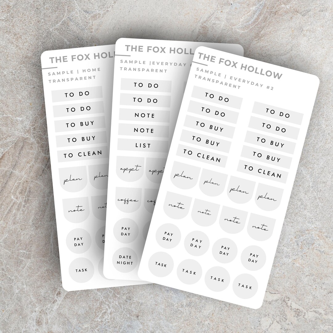 Personal Everyday Tasks Sample Planner Stickers Sheet Personalized ...
