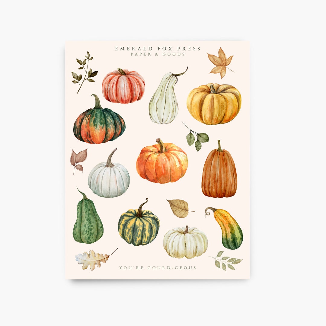 You're Gourd-geous Fall Sticker Sheet Pumpkin Spice - Etsy