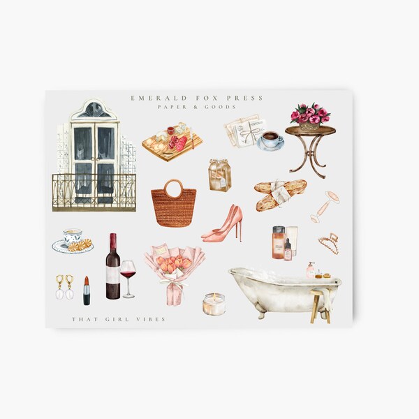 Preppy Stickers Sheet - Etsy