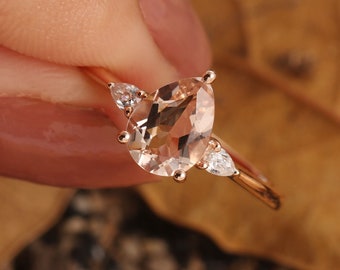 Pear Pink Stone Ring - Etsy