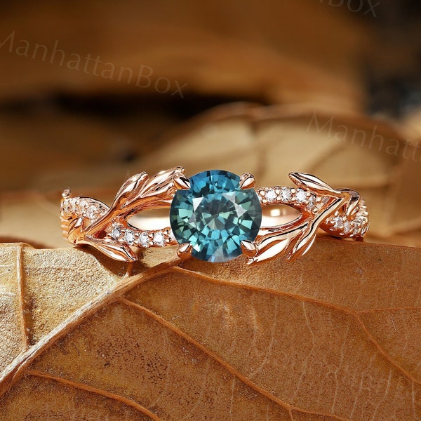 Teal Diamond Ring - Etsy