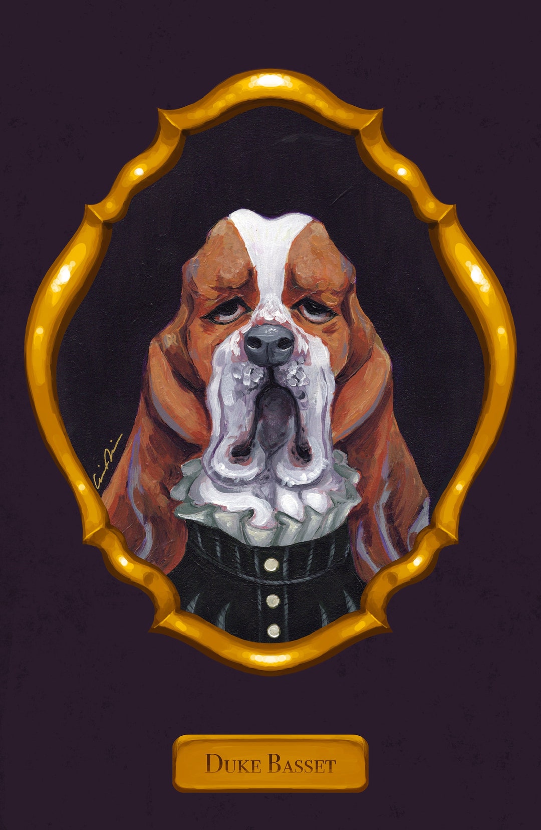 Duke Basset Hound Limited Edition Renaissance Dog Pet Portrait Art ...