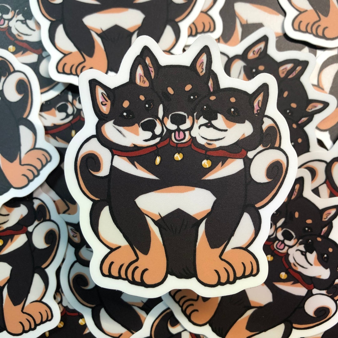 Halloween Cute Cerberus Shiba Inu Dog Vinyl Waterproof Sticker - Etsy