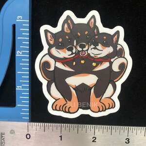 Shiba Inu Cerberus Matte Vinyl Waterproof Sticker - Etsy