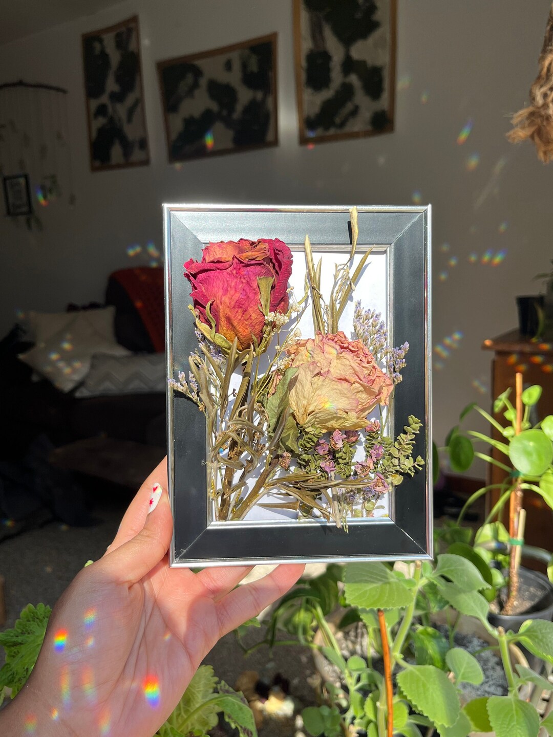 Standing 3D Floral Frame Hanging Wall Decor Preserved Rose Frame - Etsy