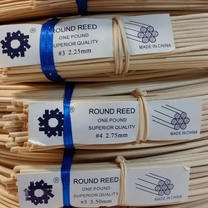 1 Pound Coil of Round Reed for Basket & Wicker Weaving, Natural Color ...