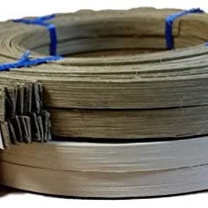 1 Pound Coil of Flat Reed for Basket & Seat Weaving, Choose Natural or ...