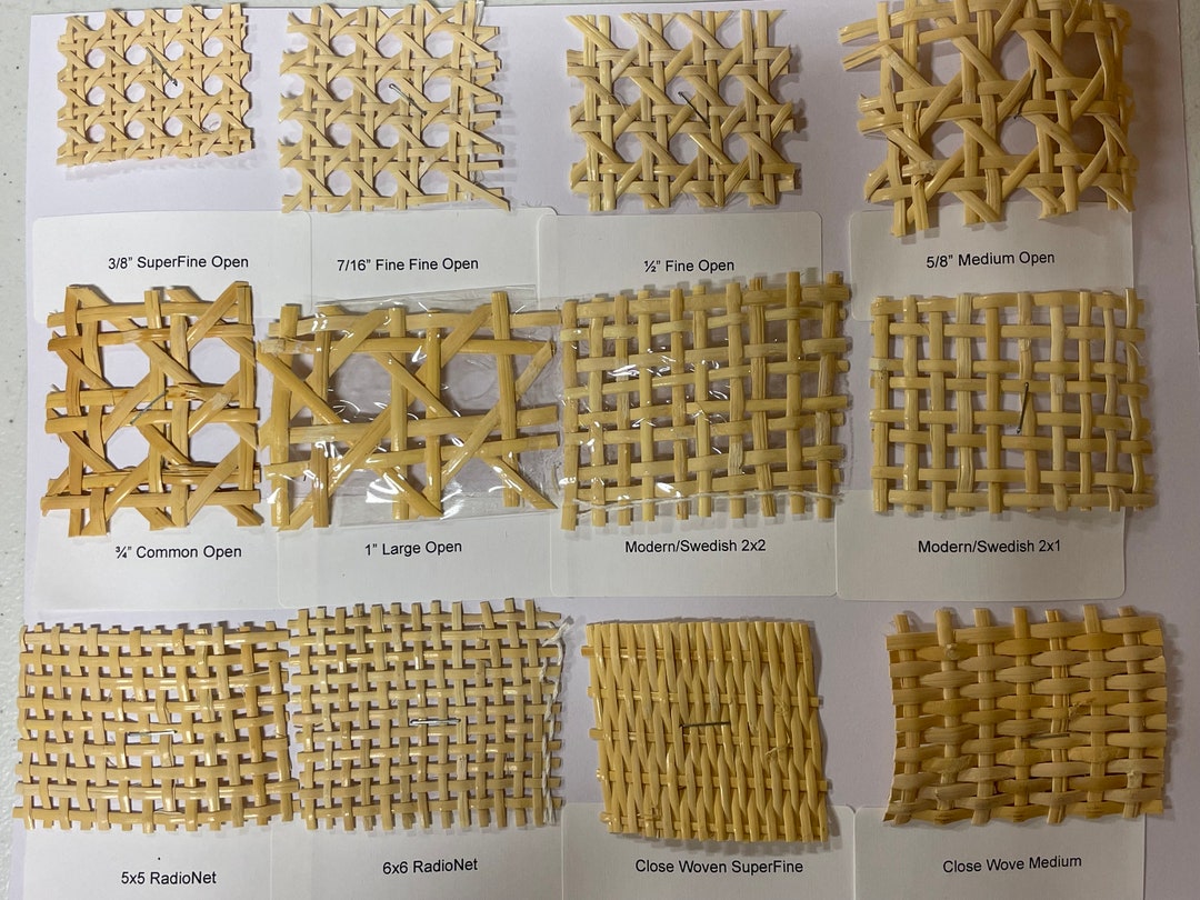Pressed Cane Mesh SAMPLES. Includes 12 Different Styles of Mesh. Can ...