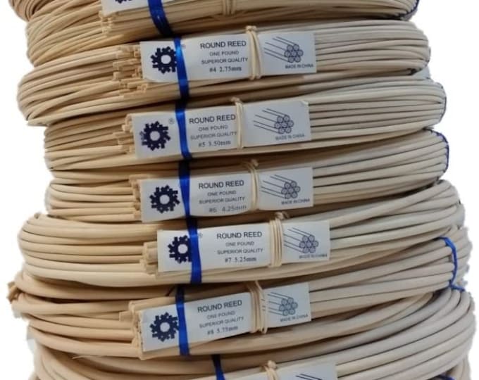 1 Pound Coil of Round Reed for Basket & Wicker Weaving, Natural Color ...