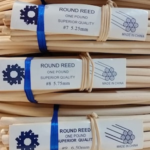 1 Pound Coil of Round Reed for Basket & Wicker Weaving, Natural Color ...