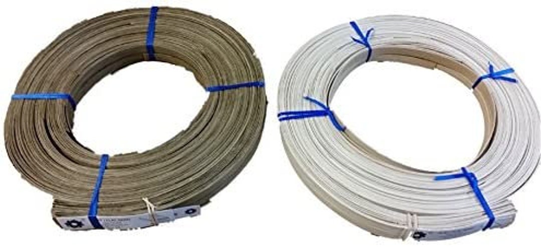 1 Pound Coil of Flat Reed for Basket & Seat Weaving, Choose Natural or ...