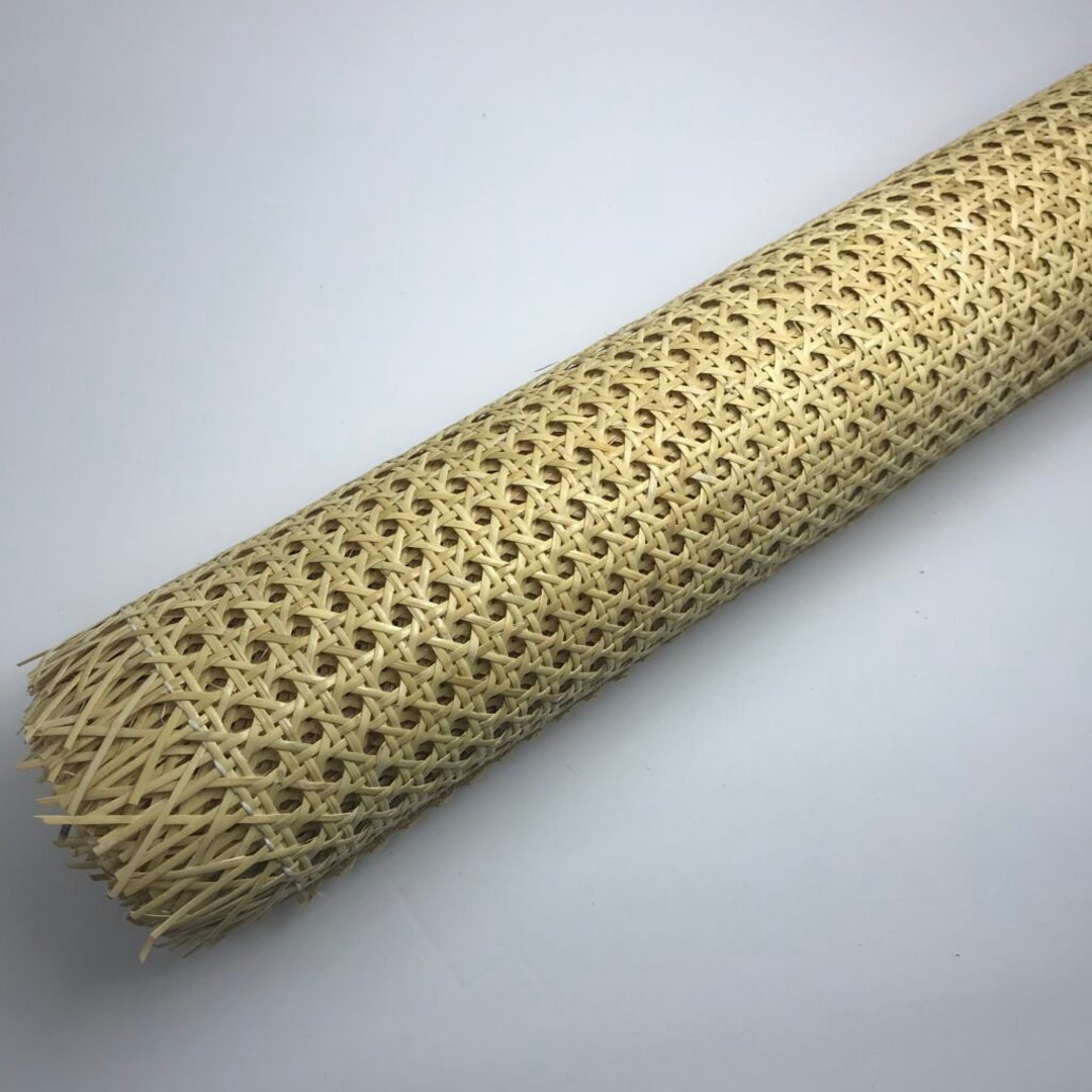 NON BLEACHED Cane Webbing Fine Open 1/2" Mesh Pressed Cane 18" or 24 ...