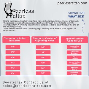 Coil of Strand Cane 270' With Binder Strip. Choose Your Size 2mm/2.25mm ...